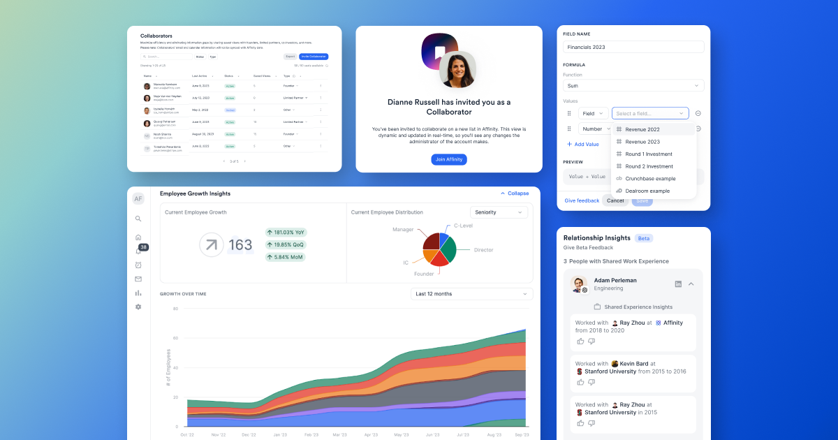 New Affinity features for external collaboration, scalable calculations, and richer profile insights